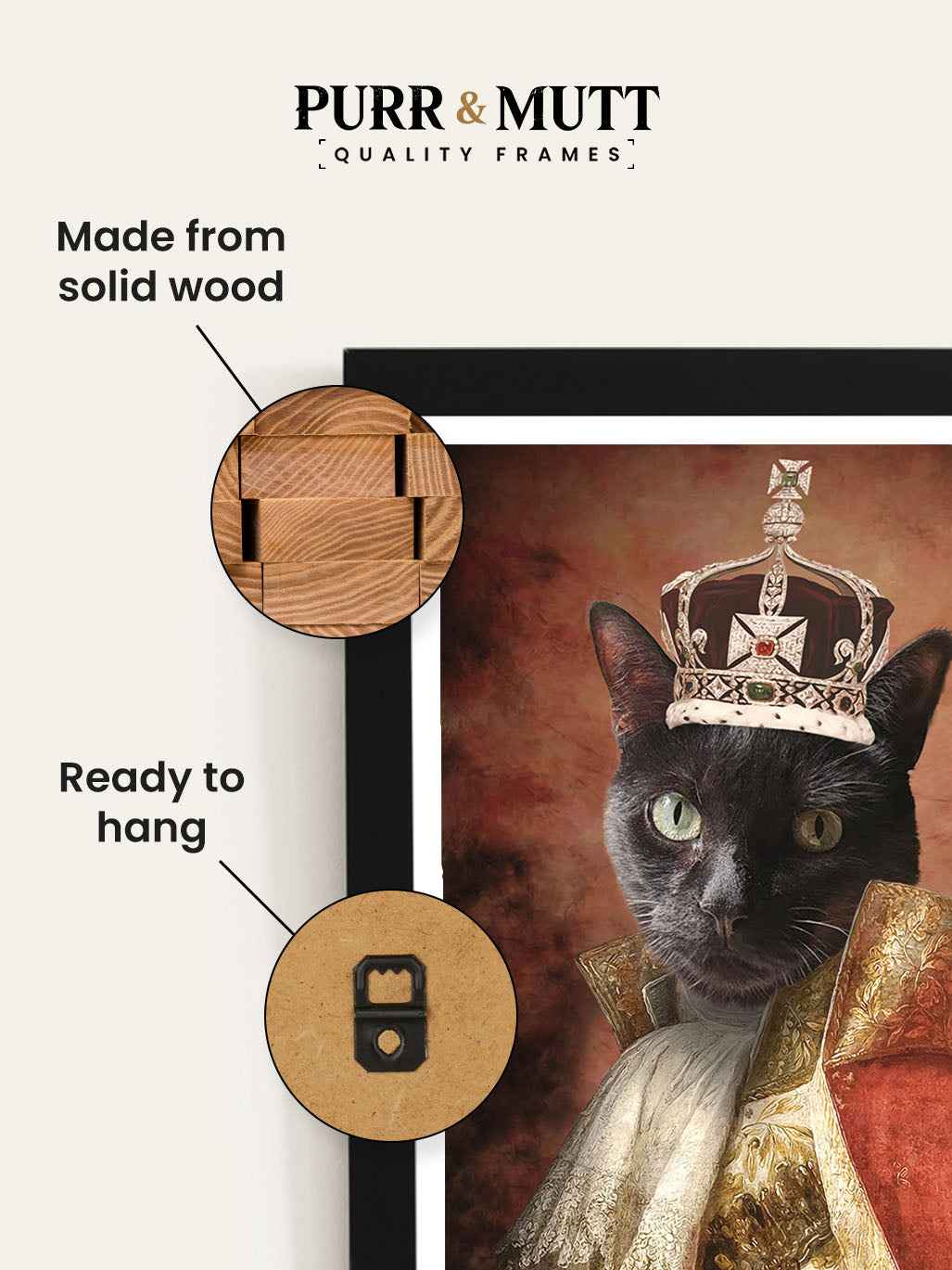 The King - Custom Vintage Pet Portrait · Purr & Mutt