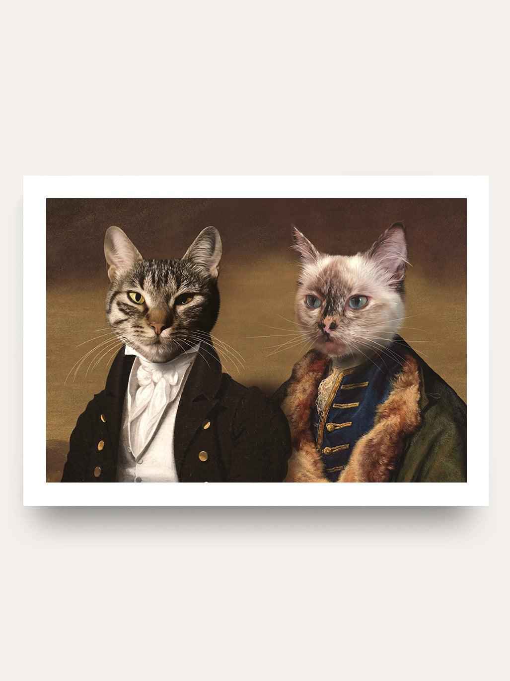 The Baron & The Count – Custom Vintage Pet Portrait · Purr & Mutt